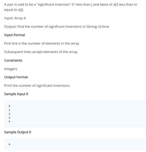 solved a pair is said to be a significant inversion if i