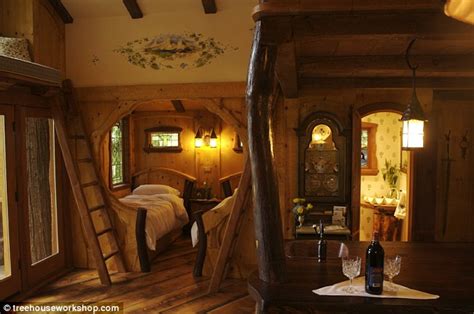 Treehouses For Adults Wooden Cabins Built In Gardens As Guesthouses Daily Mail Online