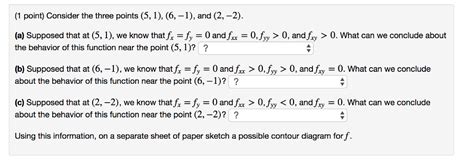 Solved (1 point) Consider the three points (5, 1), (6,-1), | Chegg.com