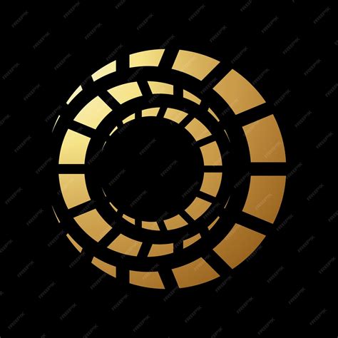 Premium Vector Gold Abstract Gear Icon With Nested Crescent Shapes On