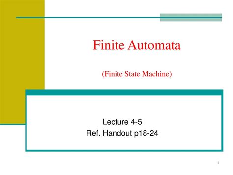 PPT Finite Automata Finite State Machine PowerPoint Presentation Free Download ID