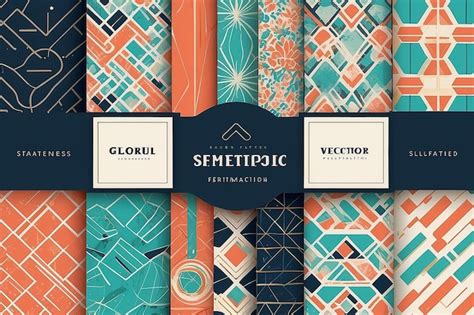 Premium Photo Vector Geometric Seamless Pattern Collection Set Of Colourful Background Swatches