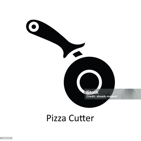 피자 커터 벡터 솔리드 아이콘 디자인 그림입니다 흰색 배경에 부엌과 가정 기호 Eps 10 파일 레스토랑에 대한 스톡 벡터 아트