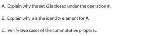 Solved The Following Table Represents The Operation On The Chegg