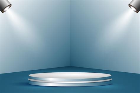 모이 배경에 현실적인 3d 실린더 기단 포디움 프리미엄 벡터