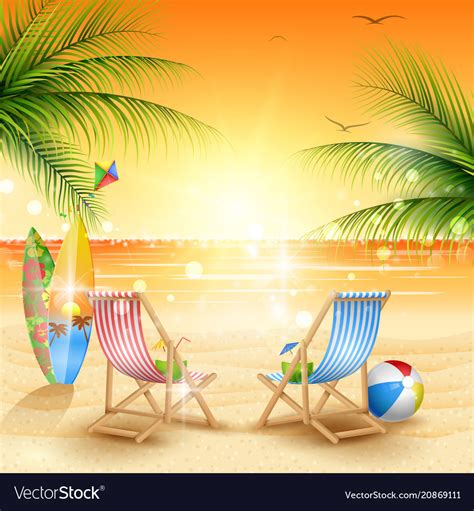 Tropical Beach Background Royalty Free Vector Image