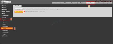 Hướng Dẫn Khôi Phục Cài đặt Gốc đầu Ghi Hình Dahua Kbvision Application System