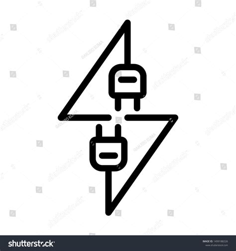 Electric Stroke Outline Style Vector Isolate Stock Vector Royalty Free