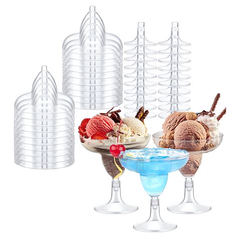 Xyrsruw Detachable High Foot Disposable Stemware 5 Oz Clear Plastic