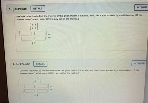 Solved My Note 1 13 Points Details Use Row Reduction To