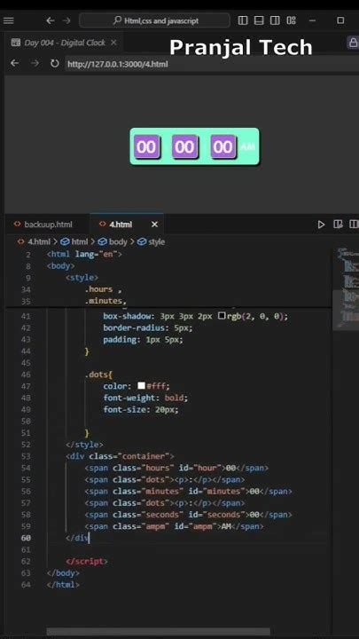 Digital Clock Using Javascript Shortsviraltrending Youtube