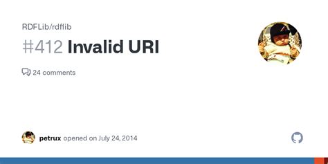 Invalid Uri · Issue 412 · Rdflibrdflib · Github