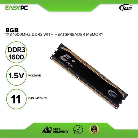 EasyPC Team Elite Memory 8gb Ddr3 1600 DIMM With Heat Spreader Memory Ram For Desktop PC