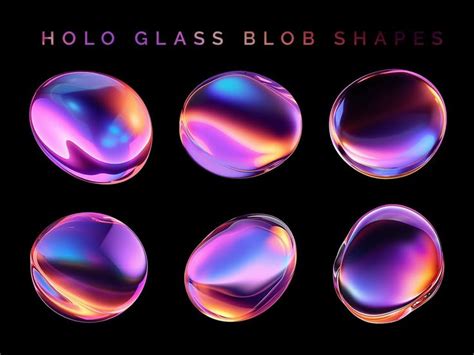 Holographic Glass Fluid Blob Shapes By Paul Rover On Dribbble Áp Phích