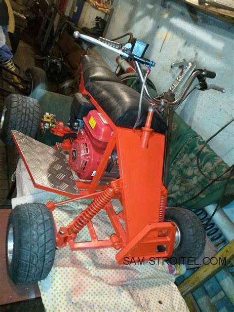 Квадроцикл своими руками с двигателем 6 5 л с от мотоблока Квадроцикл Двигатель Трактор