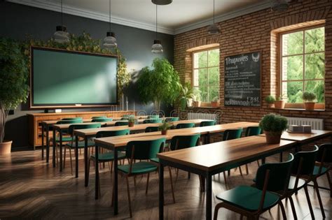 Inside The School Classroom Step Into A World Of Learning Ai Generated Stock Illustration