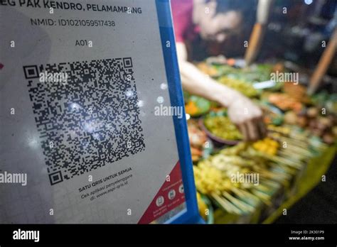 South Jakarta Jakarta Indonesia 23rd Sep 2022 A Street Vendor Providing A Qr Code Payment