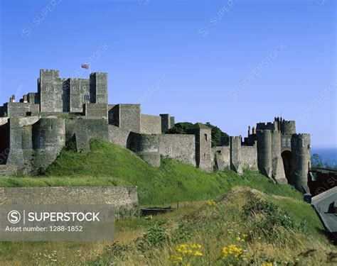 British Flag On The Top Of A Castle Dover Castle Dover England