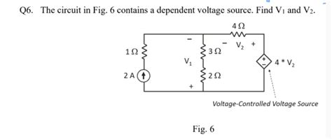 Solved Q6 The Circuit In Fig 6 Contains A Dependent Vol