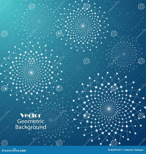 geometric pattern with connected lines and dots stock illustration