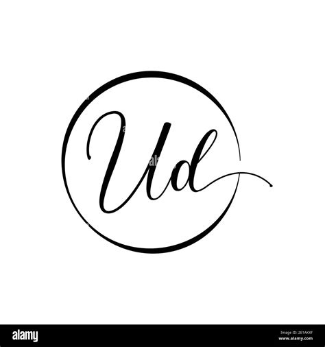 Initial UD Letter Logo Design Vector Template Abstract Script Letter UD Logo Design Stock