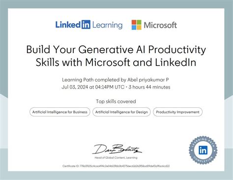 Generativeai Certification Productivity Innovation Microsoft Linkedin Ai Futureofwork