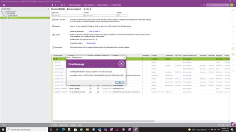 Error When I Import A New Custom Field From Application Conf Package