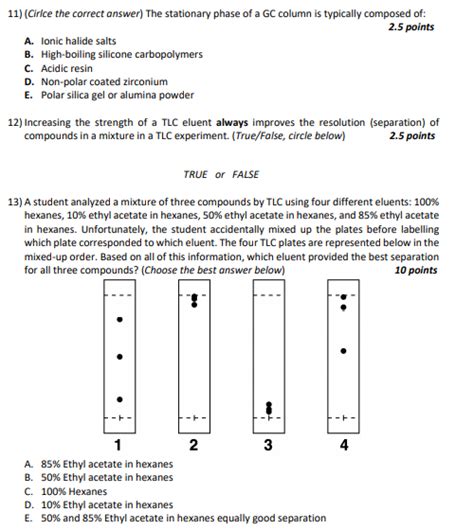 11 cirice the correct answer the stationary phase of a gc