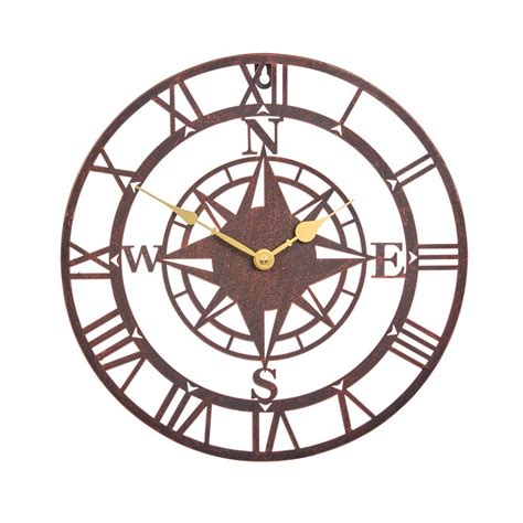 Smart Garden Compass Wall Clock Bronze 34cm British Garden Centres