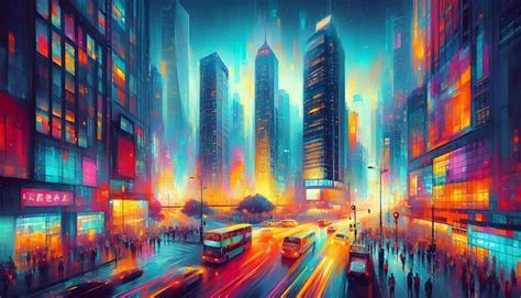 Premium Photo Capturing Urban Energy Vibrant Landscapes In