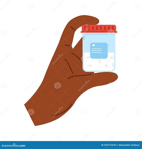 African Hand Holds Semen Test Analysis In Plastic Container In Fingers Sperm Analysis Stock