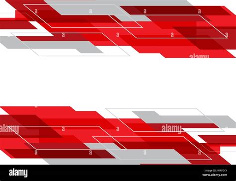 Abstract Red Grey Geometric On White Design Modern Futuristic