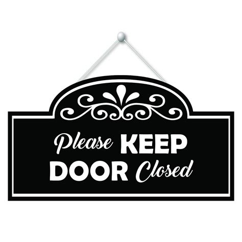 Please Keep Door Closed Sign 9 X 5 Easy To Mount Pvc Door Closed Sign