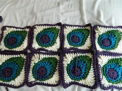 Peacock Feather Square Pattern By April Garwood Yarn Projects