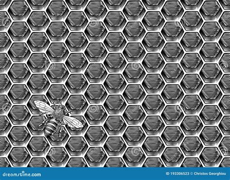 Bee Honeycomb Pattern Background Honey Drawing Cartoon Vector