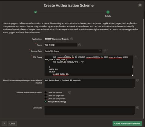 user responsibilities in oracle apex for efficient authorization