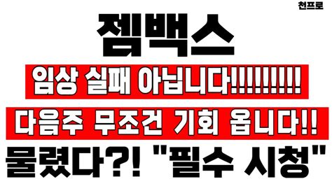 젬백스 주가분석 임상실패 아닙니다 다음주 무조건 기회 와요 젬백스링크 젬백스 천프로 천프로이강석 Youtube