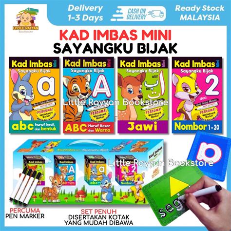 Kad Imbas Mini Sayangku Bijak Huruf Besar Huruf Kecil Nombor Jawi