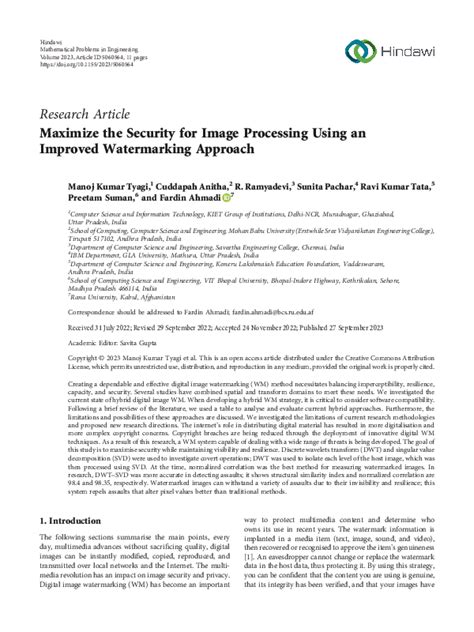 Pdf Maximize The Security For Image Processing Using An Improved Watermarking Approach