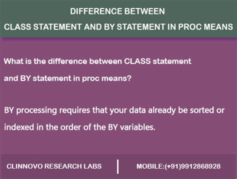 Clinnovo News Difference Between Class Statement And By Statement In Proc Means By Clinnovo