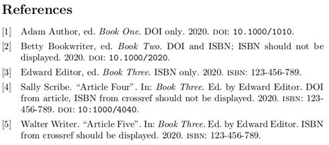 Biblatex Print Isbn Only If Doi Is Not Defined Including In Crossref