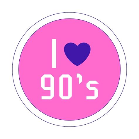 Наклейка y2k круглый патч с сердцем и словами я люблю 90-е круглый ...