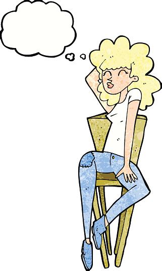 말풍선이 있는 의자에 제시하기 여자 만화 캐릭터 그리기에 대한 스톡 벡터 아트 및 기타 이미지 그리기 낙서 드로잉 말풍선 Istock