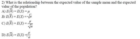 Solved 2 What Is The Relationship Between The Expected