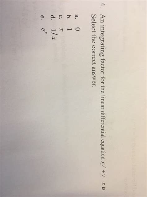 solved an integrating factor for the linear differential