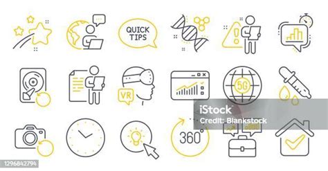 통계 타이머 비즈니스 포트폴리오 복구 Hdd 기호와 같은 과학 아이콘 집합입니다 벡터 5g에 대한 스톡 벡터 아트 및 기타 이미지 5g 가상현실 과학 Istock