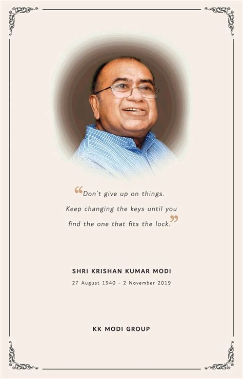 Shri Krishan Kumar Modi Kk Modi Group Obituary Ad Advert Gallery