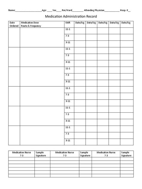 Medication Administration Record Pdf