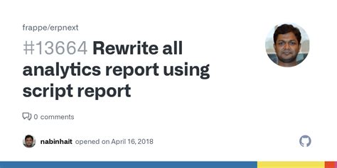 Rewrite All Analytics Report Using Script Report · Issue 13664