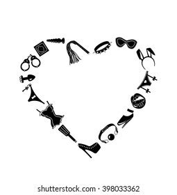 Sex Toys Bdsm Set Heart Form Stock Illustration Shutterstock